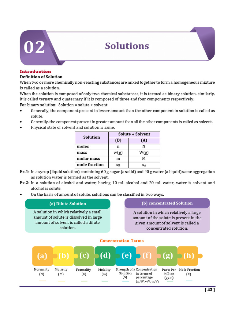 Solutions | PDF | Concentration | Parts Per Notation