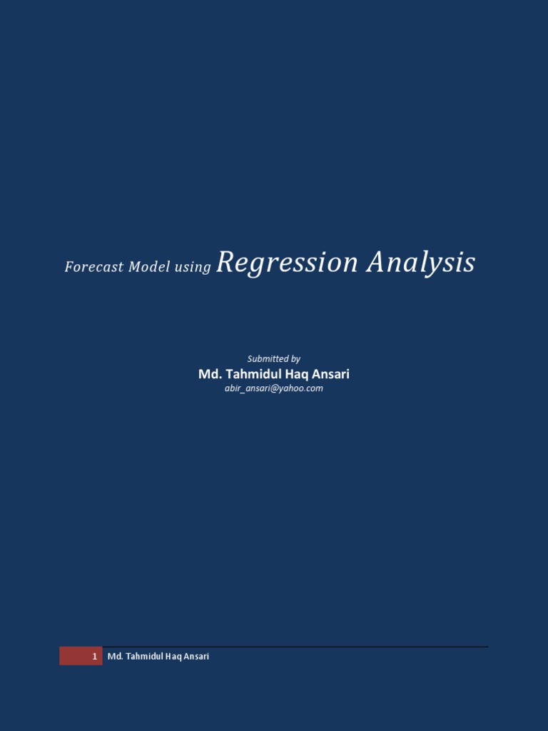 Forecast Model Using Regression Analysis Pdf Coefficient Of