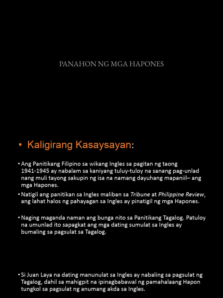 Panahon NG Mga Hapones | PDF