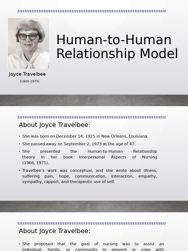 Joyce Travelbee's Human Relationship Model | PDF | Empathy | Nursing