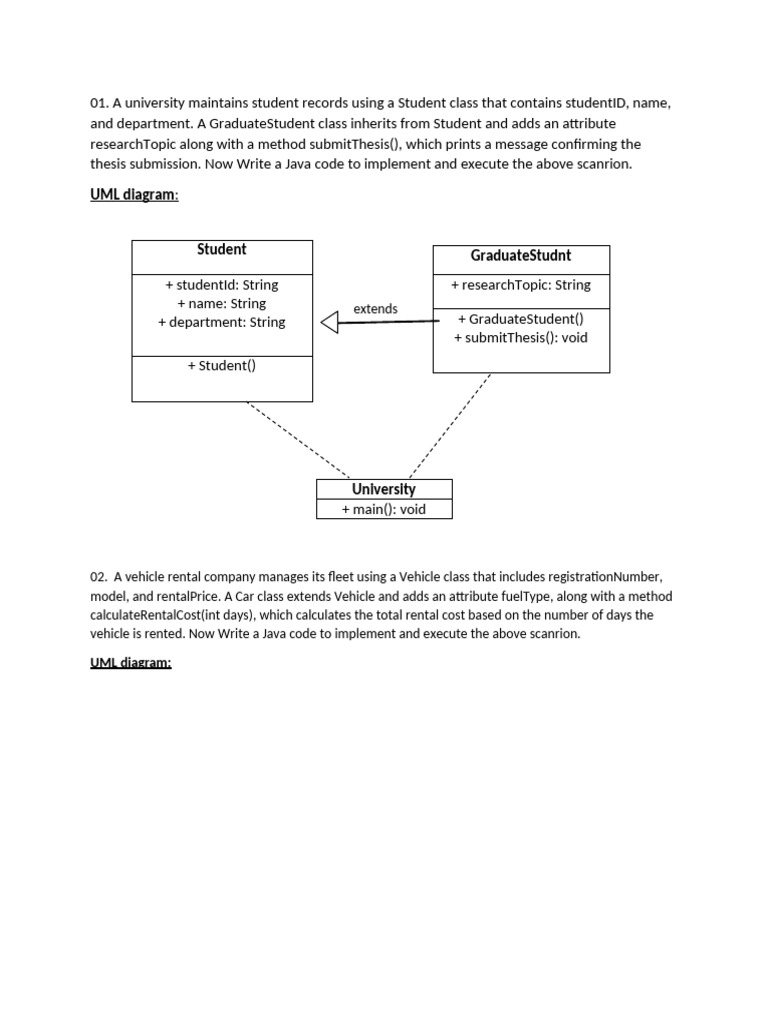 UML Diagram Exercise | PDF | Computer Programming | Computer Science