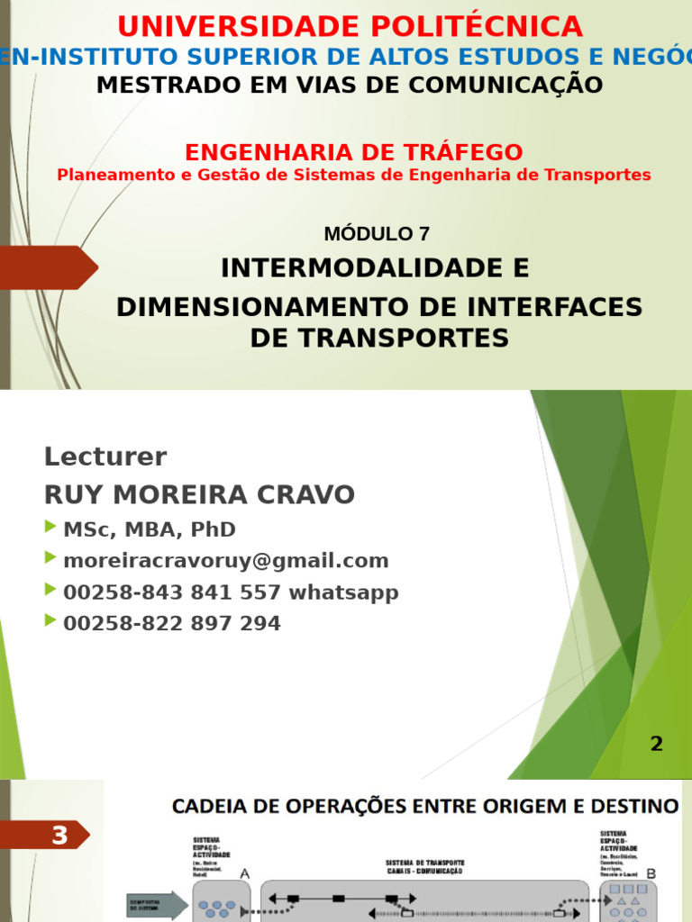 Intermodalidade e Interfaces de Transporte | PDF | Transporte | Tempo