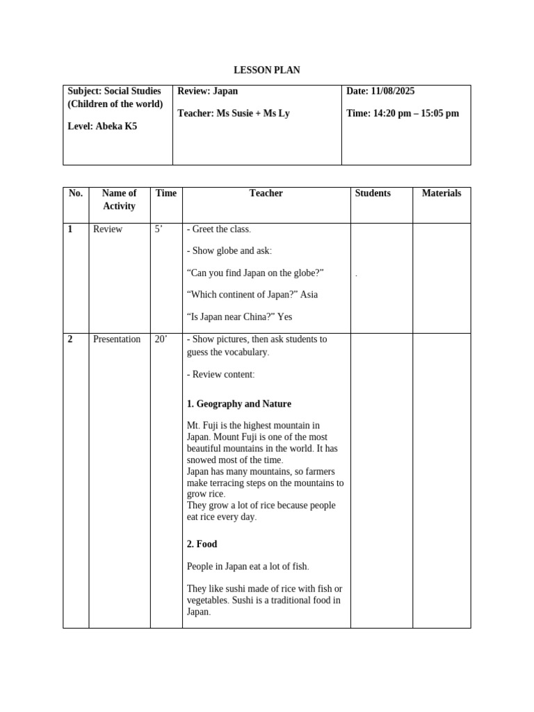 Social Studies Review Japan | PDF | Japan