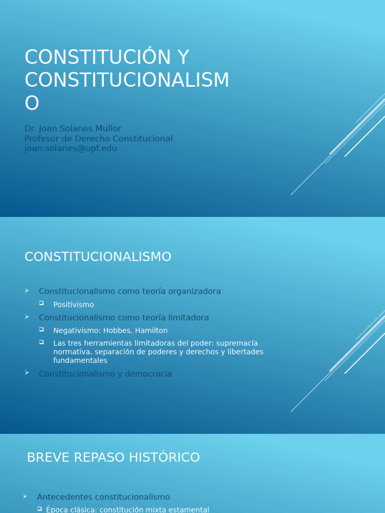 Tema 1 Constitución Y Constitucionalismo 2 Pdf