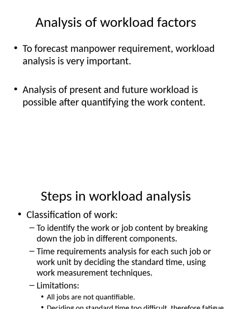 Analysis of Workload Factors | PDF