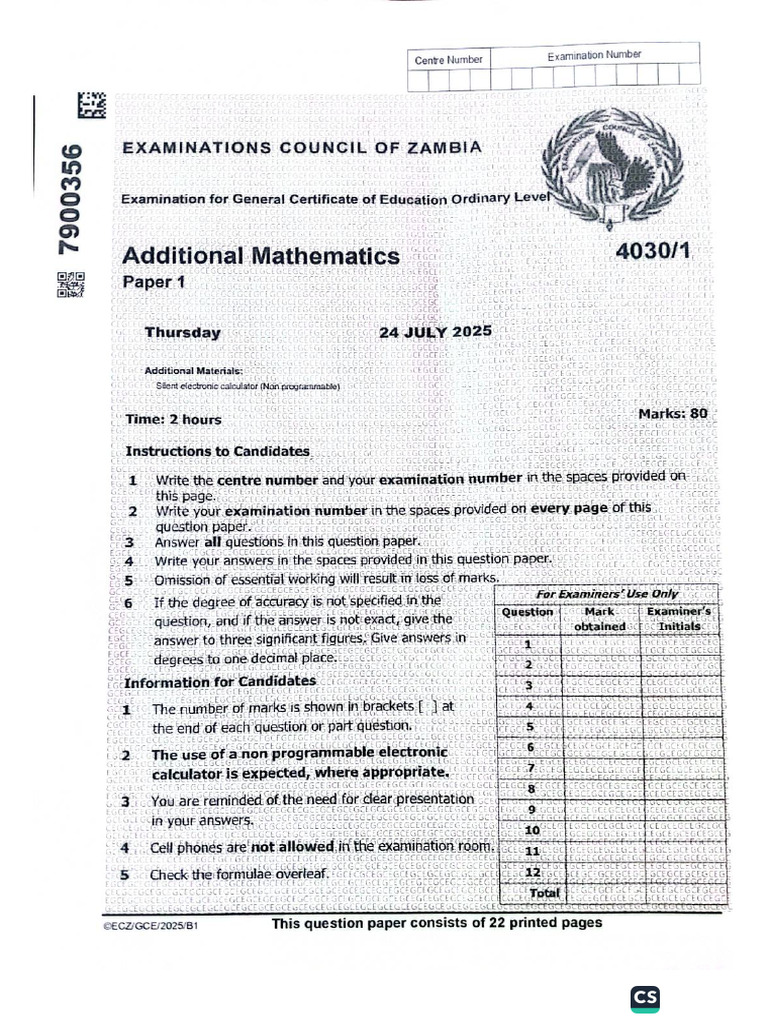 2025 Gce Mathematics Paper 1 Pdf Pdf