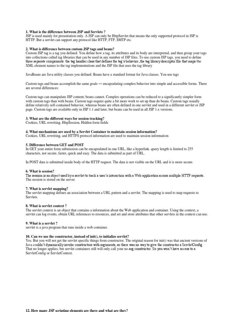 Servlet Interview Question and Answer | PDF | Java Servlet | Java ...
