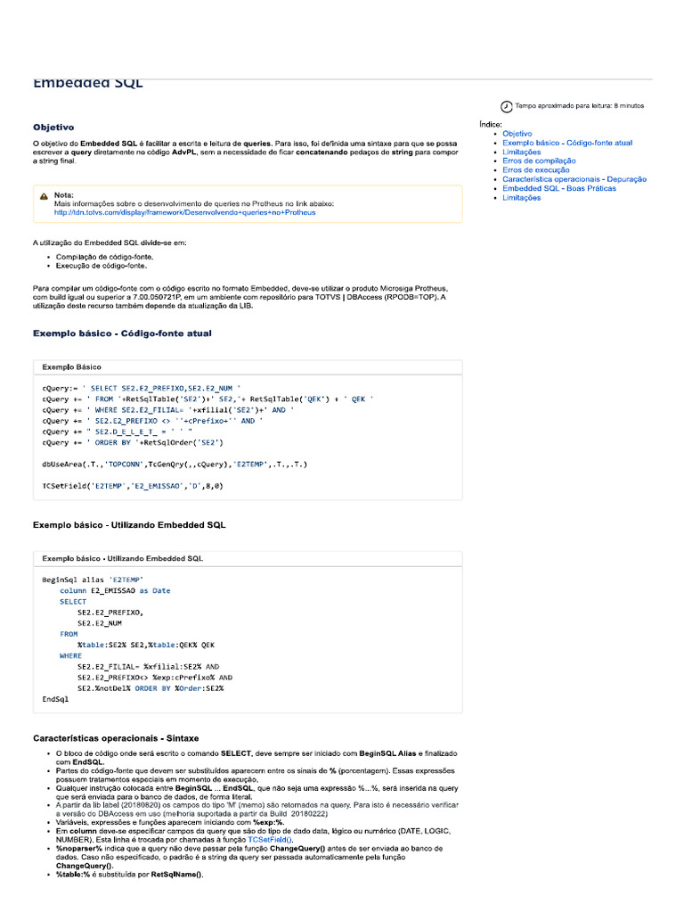 Embedded SQL - Boas Práticas | PDF