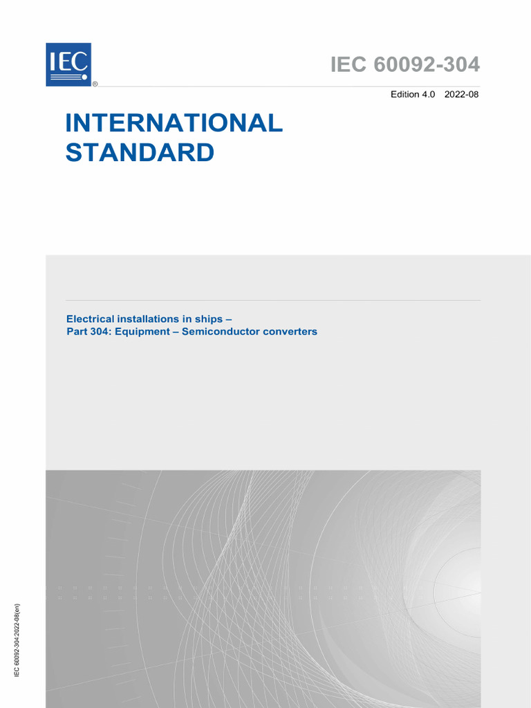 IEC 60092-304: Ship Electrical Standards | PDF | Electrical Engineering ...