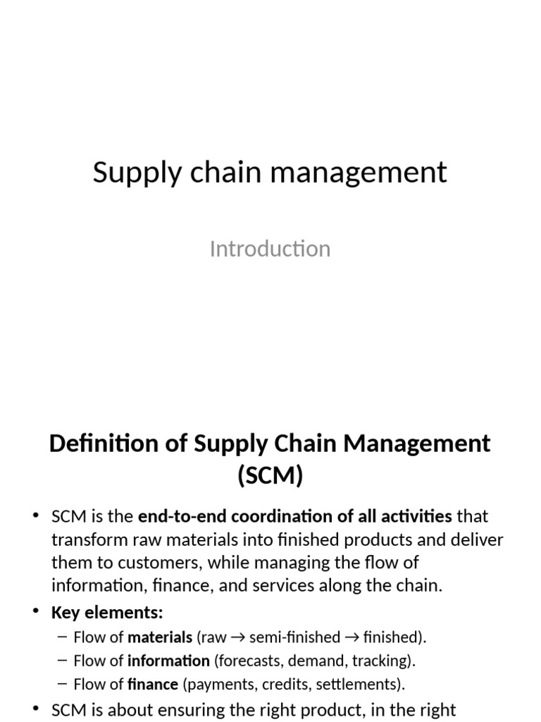 Unit 1 SCM | PDF | Supply Chain Management | Supply Chain