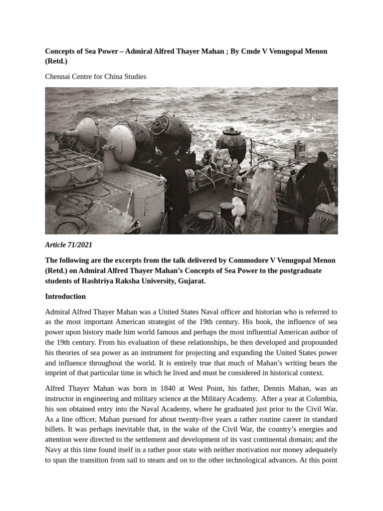 Concepts of Sea Power | PDF | Alfred Thayer Mahan | Sea