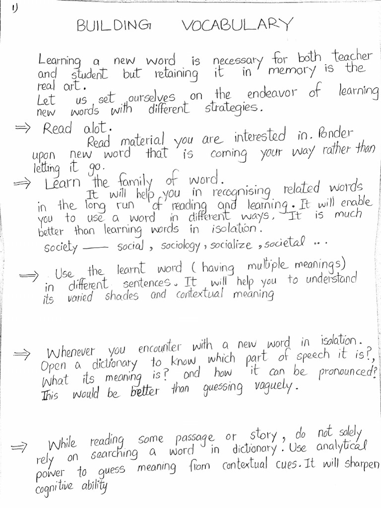 Vocabulary Tips | PDF