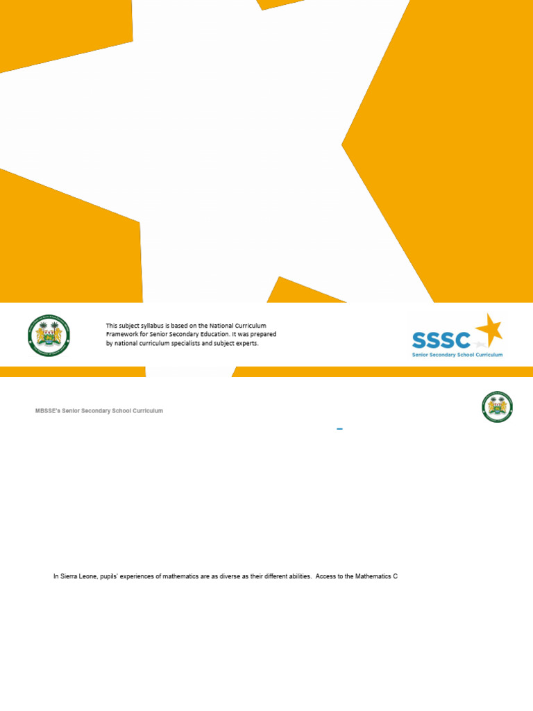 Sierra Leone Senior Secondary Math Curriculum | PDF | Mathematics | Numbers