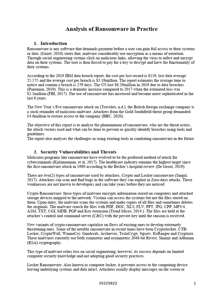 Analysis of Ransomware in Practice | PDF | Ransomware | Malware