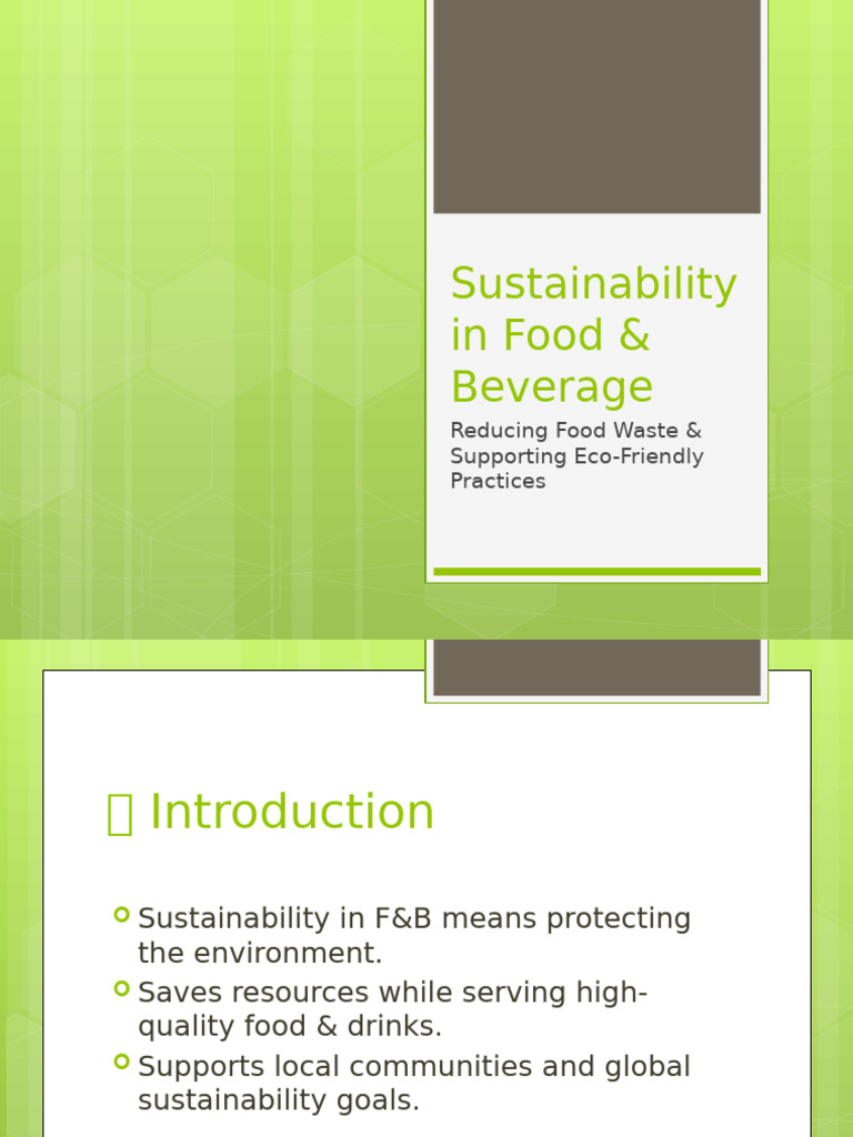 Food & Beverage Sustainability | PDF | Sustainability | Waste Management