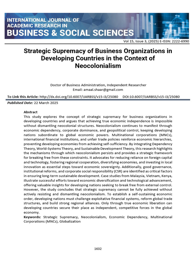Strategic Supremacy in Developing Nations | PDF | Sustainability ...