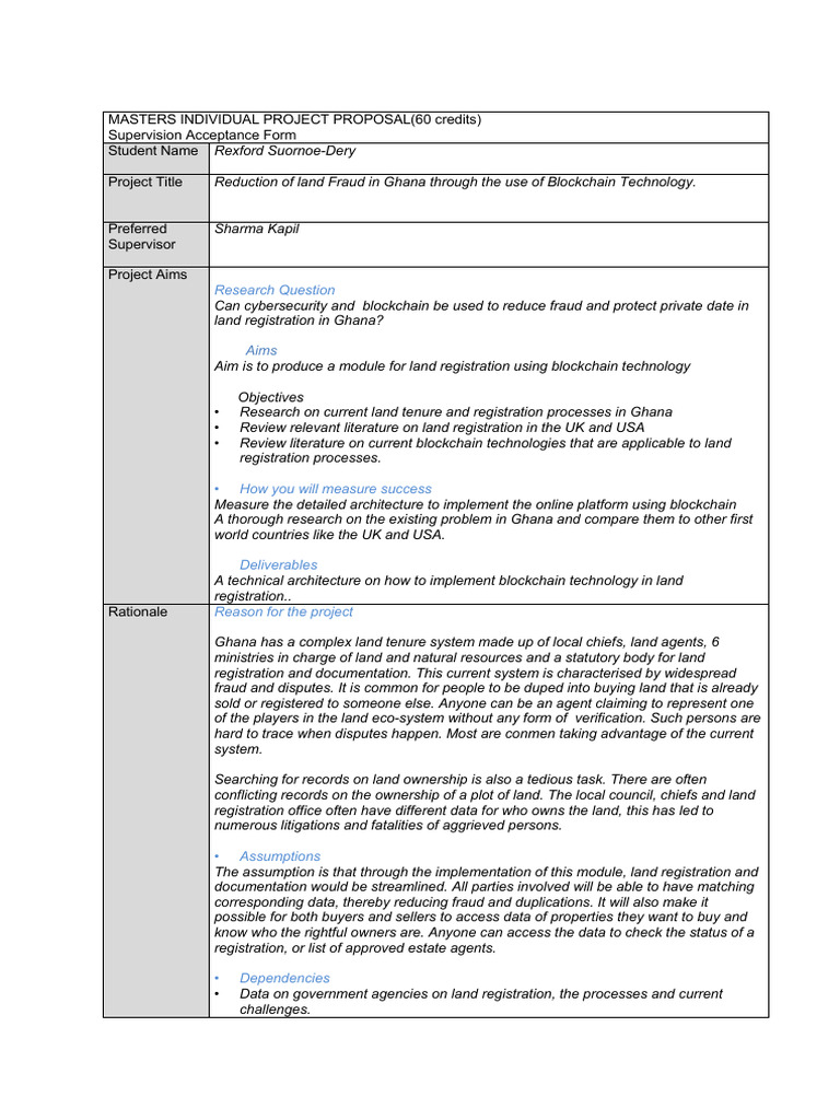 Masters Individual Project Proposal - Rex | PDF | Methodology | System