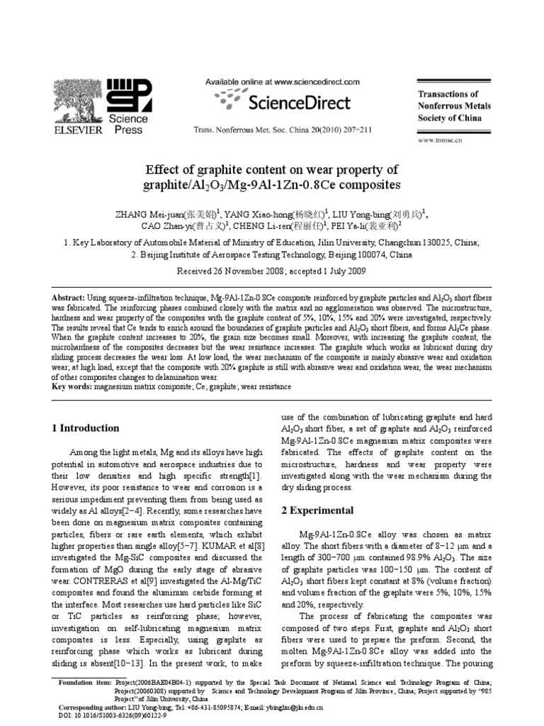 Graphite Content's Impact on Wear Resistance | PDF | Wear | Graphite