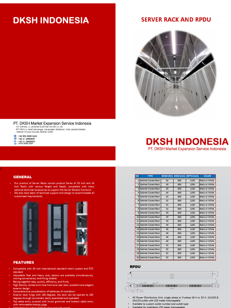 DKSH Indonesia Server Racks & RPDU | PDF | Door