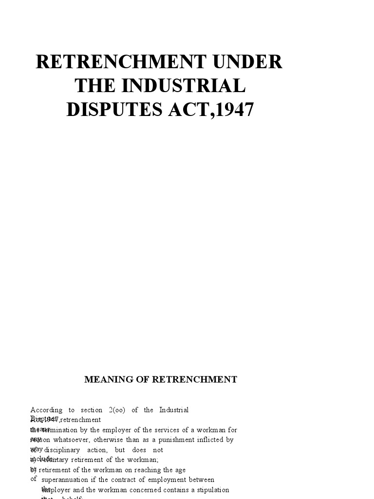 Retrenchment | Download Free PDF | Working Time | Employment