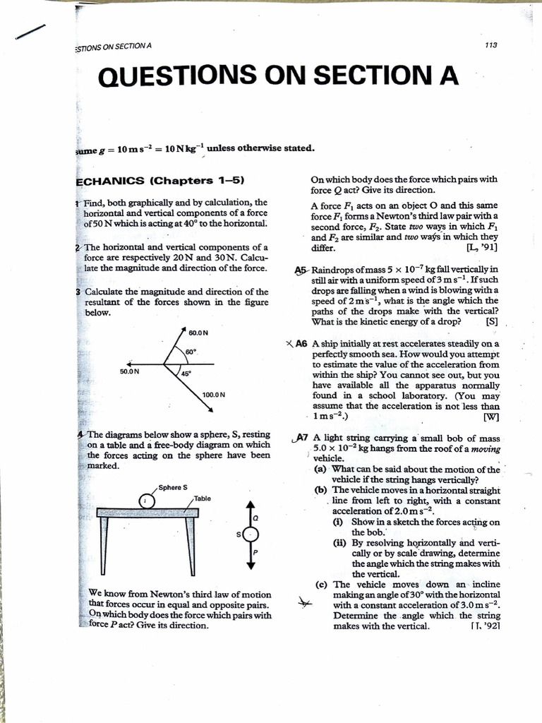 Mechanics - Section A | PDF