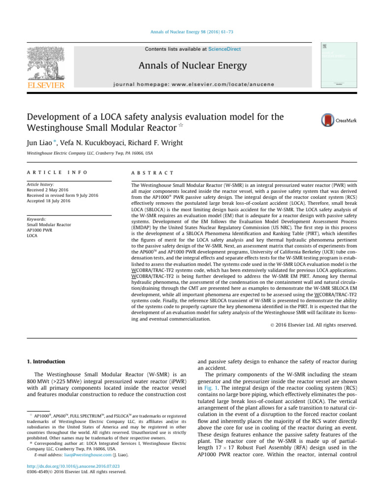 Heat Annals SMR | PDF | Pressurized Water Reactor | Nuclear Regulatory ...