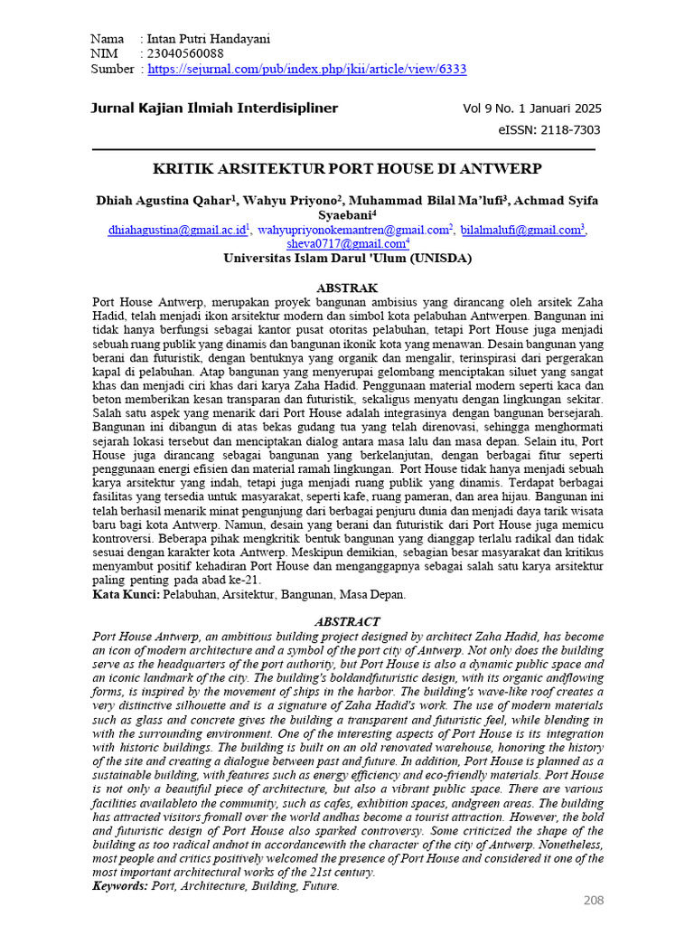 Intan Putri Handayani - 23040560088 - Kritik Seni & Arsitektur | PDF