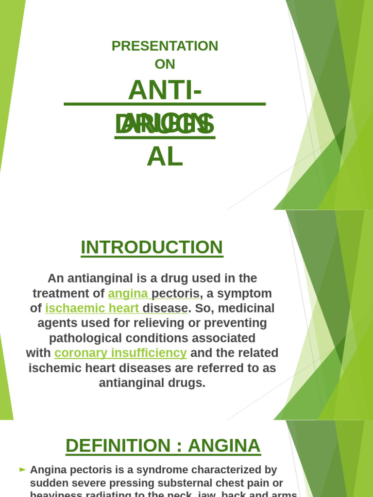 Overview of Antianginal Drugs | PDF | Heart | Coronary Artery Disease