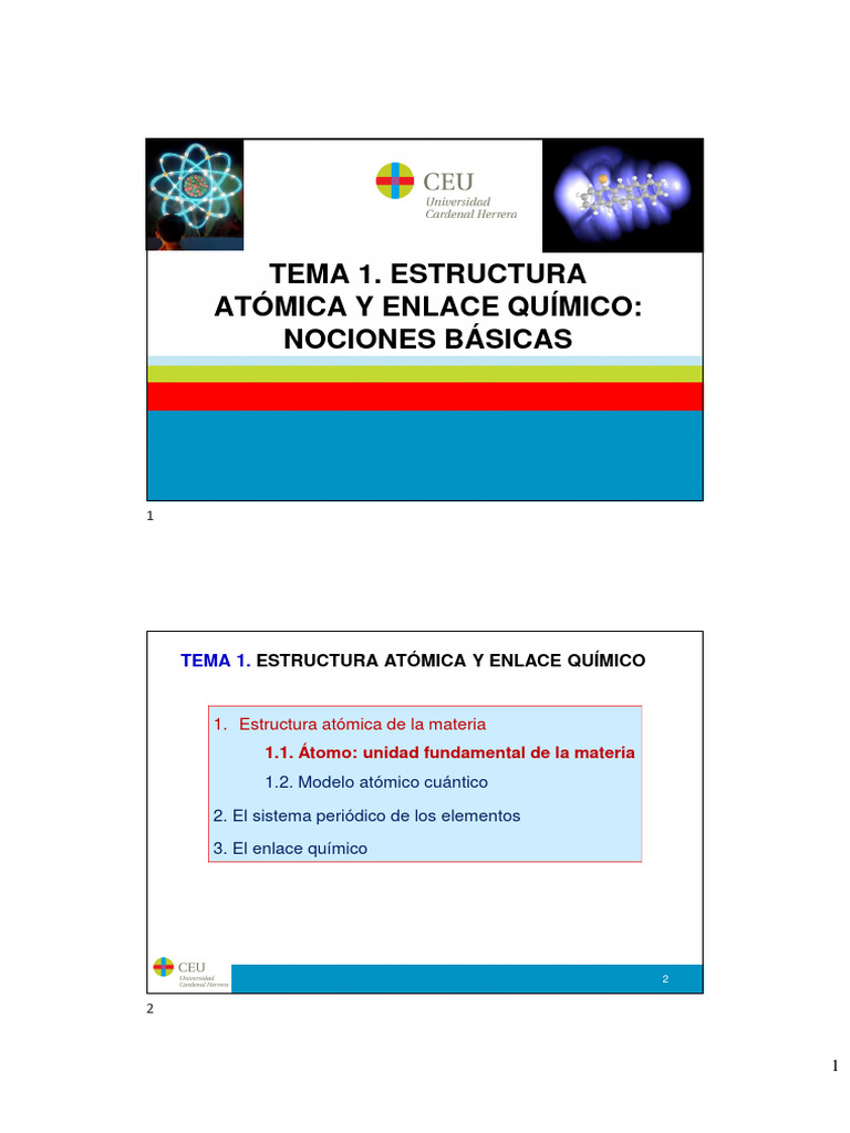 Estructura Atómica y Enlace Químico | PDF | Átomos | Configuración ...