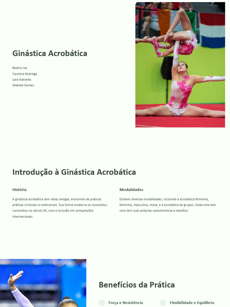 Introdução à Ginástica Acrobática | PDF | Ginástica