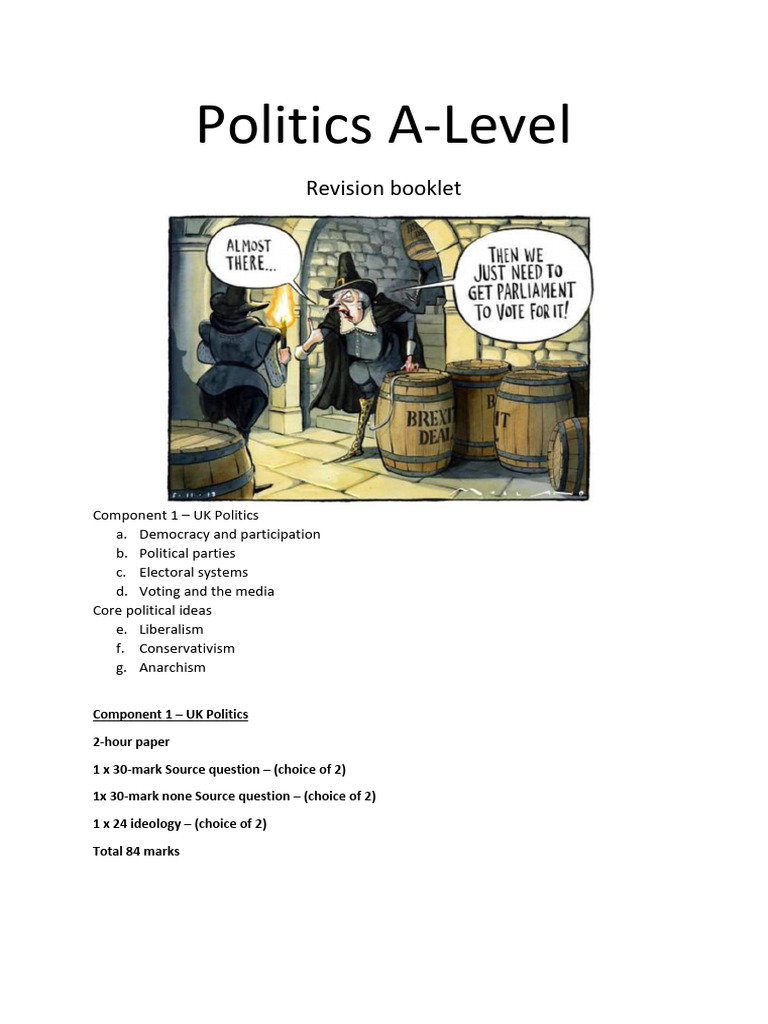 Politics A-Level: Revision Booklet | PDF | Liberalism | Socialism