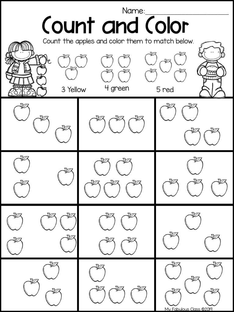 Count and Color Apples Activity | PDF