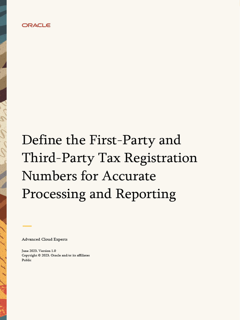First and Third-Party Tax Registration Guide | PDF | Value Added Tax ...