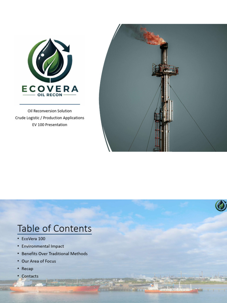 EcoVera 100: Eco-Friendly Oil Remediation | PDF | Petroleum | Water