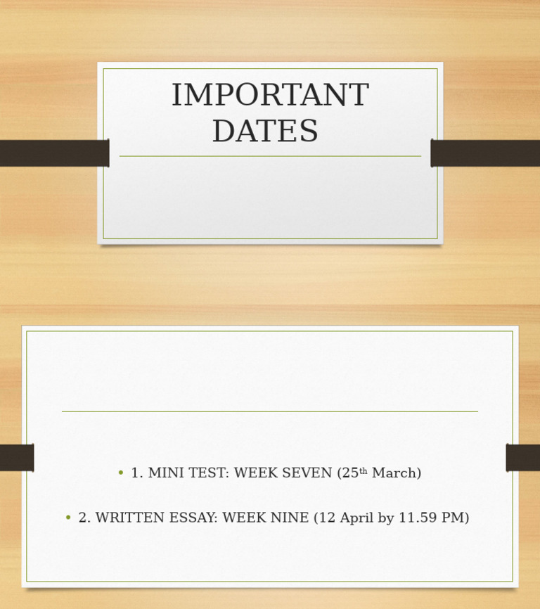 Important Dates | PDF