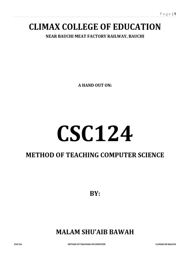 Methods of Teaching Computer Science | PDF | Computer Programming | Teachers