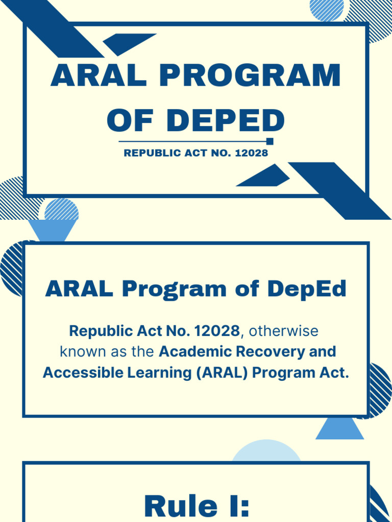 ARAL Program Overview and Implementation | PDF | Learning | Teachers
