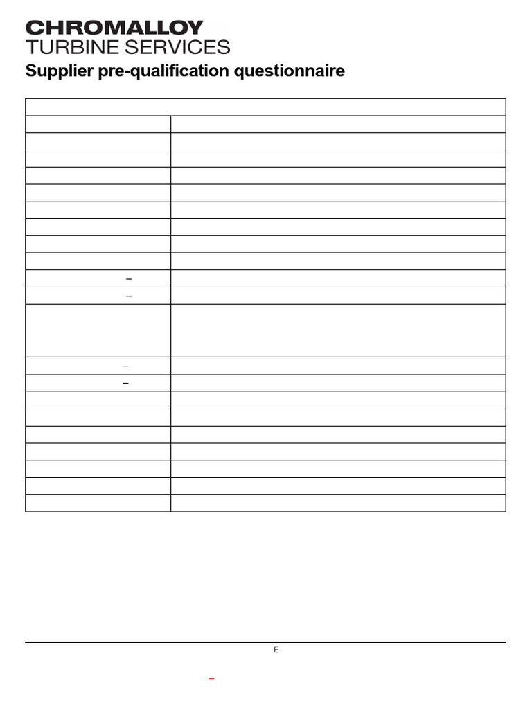 Supplier Pre-Qualification Questionnaire | PDF | Occupational Safety ...