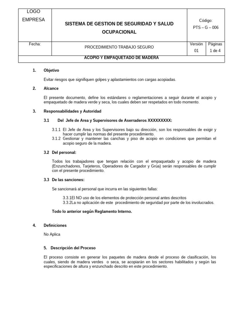 Pts Acopio y Empaquetado de Madera | PDF