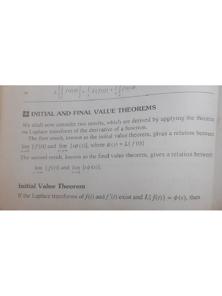 MA204 Initial and Final Theorems | PDF