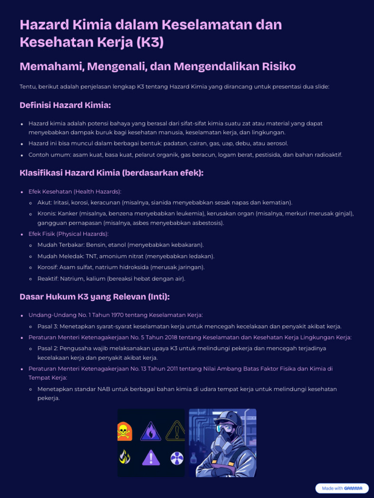 Pengendalian Hazard Kimia K3 | PDF