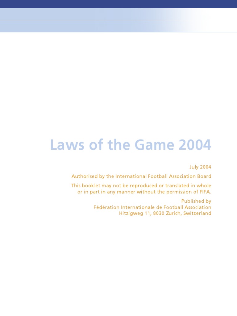 Fifa Laws | PDF | Games Of Physical Skill | Association Football