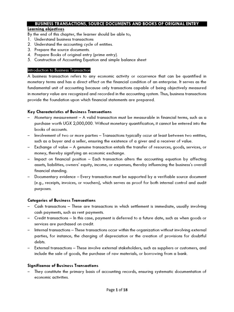 Business Transactions and Accounting Basics | PDF | Debits And Credits ...