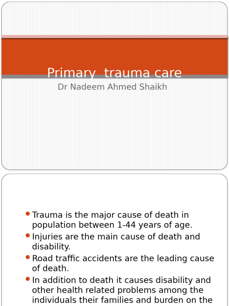 Primary Trauma Care Overview | PDF | Breathing | Major Trauma