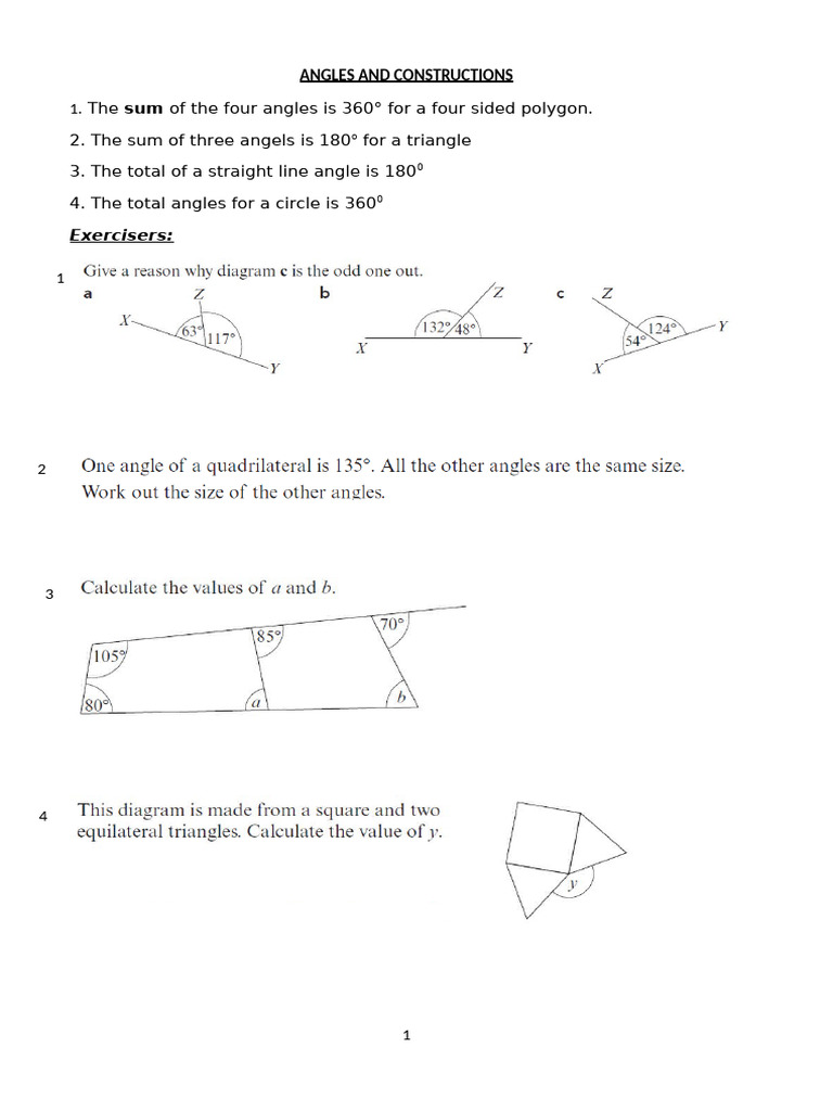 Angle Properties in Geometry | PDF