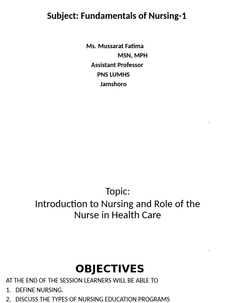 Nursing Fundamentals and Roles Explained | PDF | Nursing | Midwife
