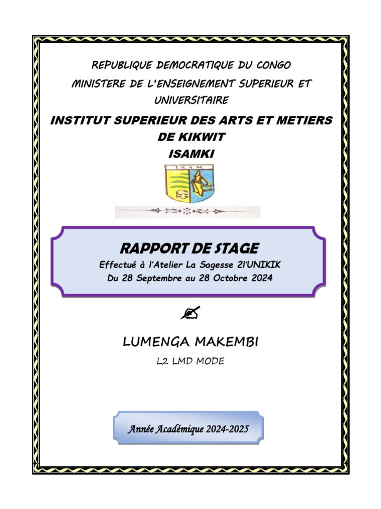 Rapport de Stage en Couture 2024 | PDF | Couture | Mode