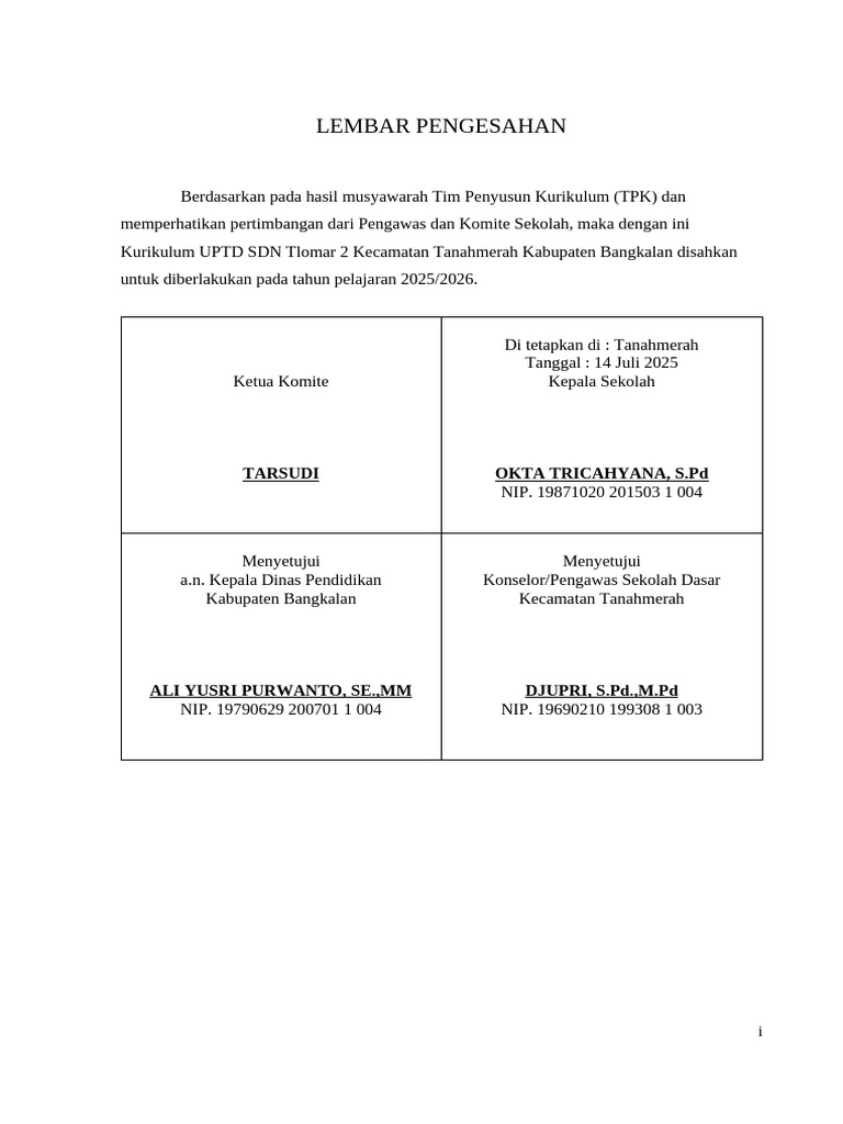 Lembar Pengesahan | PDF