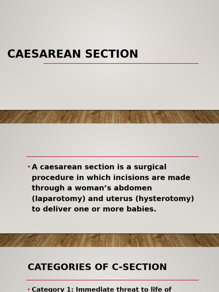 Understanding Caesarean Sections: Types & Risks | PDF