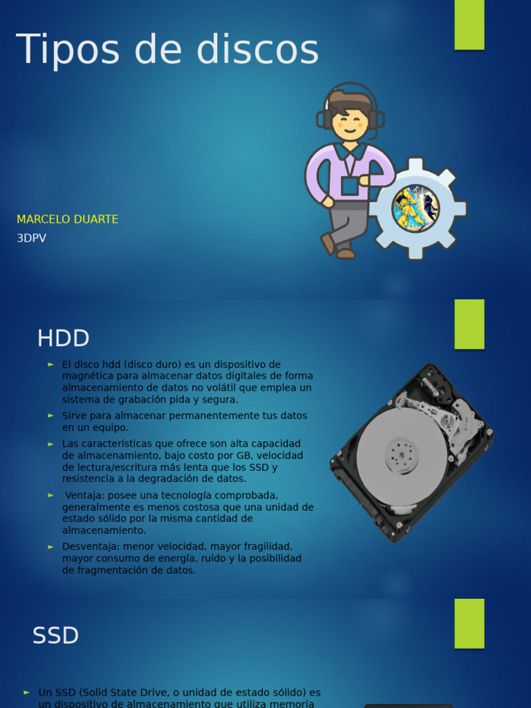 Copia de Tipos de Discos | PDF | Unidad de estado sólido | Disco duro